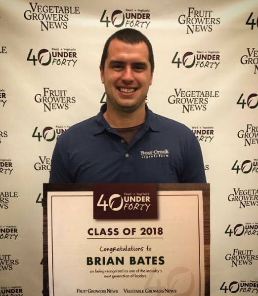 Brian Bates named Top 40 Under 40 – Bear Creek Organic Farm